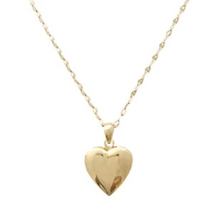 honeycat puffy heart locket charm necklace in gold, rose gold, or silver | minimalist, delicate (gold)