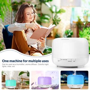 Moisturnt Aromatherapy Essential Oil Diffuser for Room: 500ml Aroma Air Humidifier Remote Control for Home Large & Small Rooms-Ultrasonic Cool Mist Diffusers Oils Vaporizer with Light,Light White