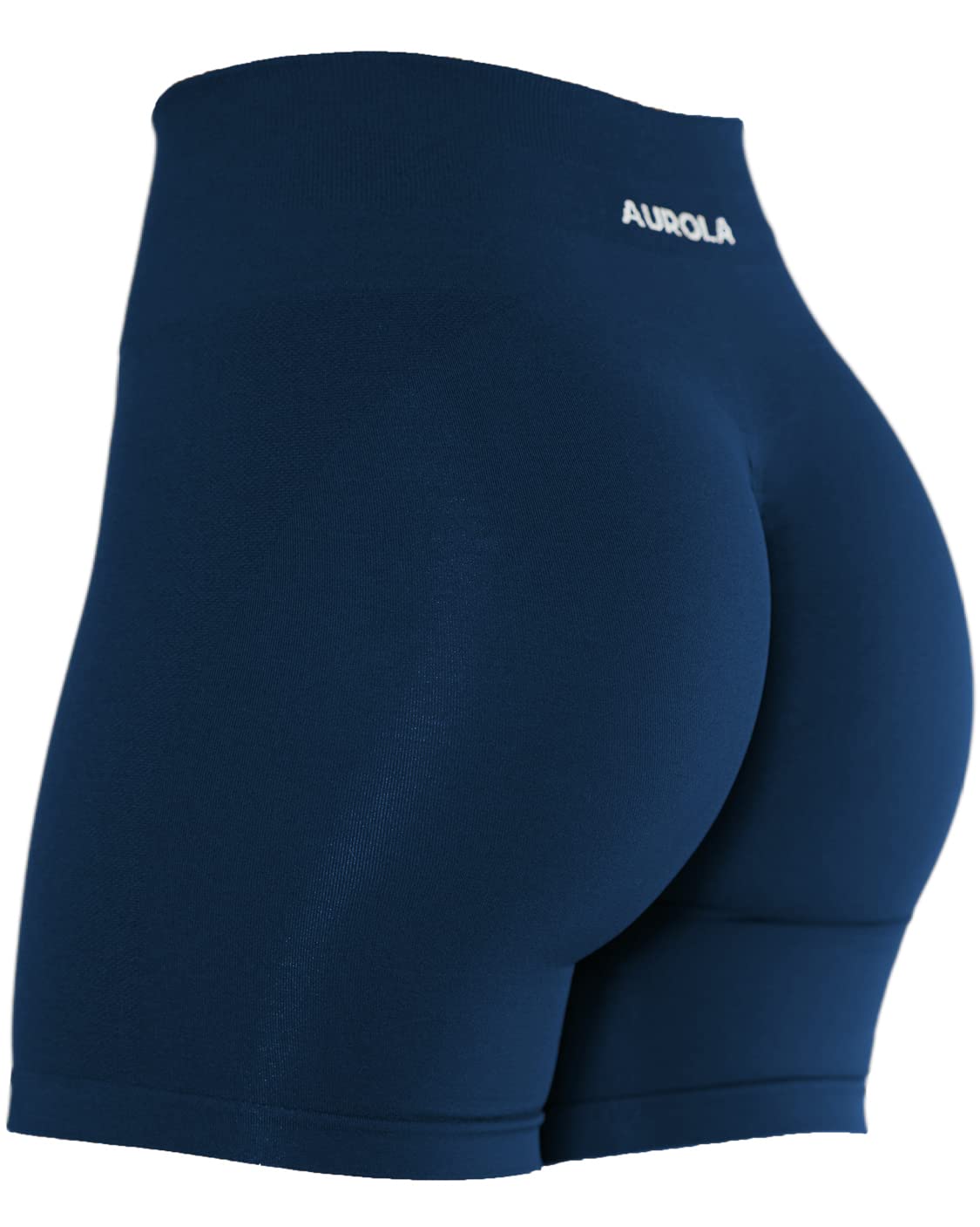 AUROLA Intensify Workout Shorts for Women Seamless Scrunch Short Gym Yoga Running Sport Active Exercise Fitness Shorts(XS,Tuxedo Blue)