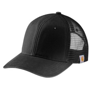 carhartt men's canvas mesh back cap,black,one size