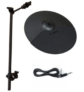 alesis nitro/nitro max 10 inch cymbal with 22 inch cymbal arm/clamp and silverline audio 10ft connection cable bundle