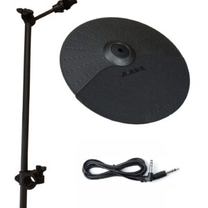 Alesis Nitro/Nitro Max 10 inch Cymbal with 22 inch Cymbal Arm/Clamp and Silverline Audio 10ft Connection Cable Bundle