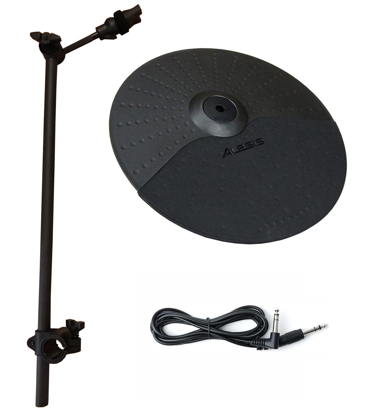 Alesis Nitro/Nitro Max 10 inch Cymbal with 22 inch Cymbal Arm/Clamp and Silverline Audio 10ft Connection Cable Bundle