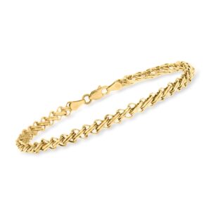 ross-simons 14kt yellow gold double-bar link bracelet. 7 inches