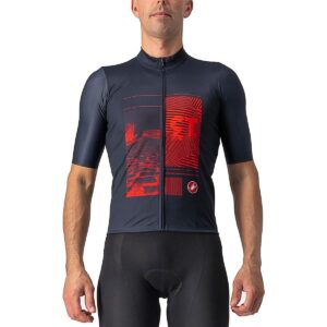 castelli 13 screen jersey - men's savile blue/red, l