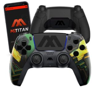 moddedzone smart extreme modded controller + anti recoil 2 remap buttons & interchangeable thumbsticks & hair triggers, tactical buttons compatible with ps5 custom controller pc (ragnarok)