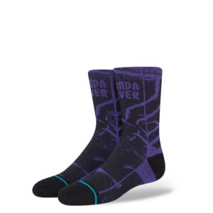 stance yibambe kids crew socks (large, purple)