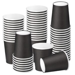 nitlak 50 pack 8 oz black disposable paper coffee cups, hot cup coffee cups, paper tea cup, party beverage cups, hot/cold beverage drinking cup for office, party, restaurant, home.