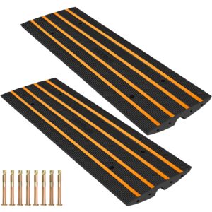 vevor driveway curb ramp 2 pack, 33069 lbs capacity rubber car ramp, 2.6" rise curb ramp for driveway, loading dock, garage, sidewalk, car, truck, scooter