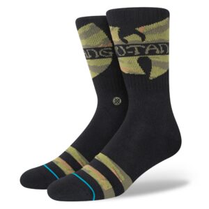 stance clan in da front crew socks (large, black)