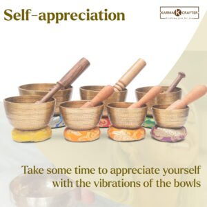 Authentic Tibetan Singing Bowl From 7 Planets, Hand Hammered Design relaxation & Supporting Holistic Healing (Kasha Hand beaten Set with box)