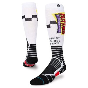 stance gnarly snow otc socks (medium, white)