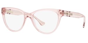 versace prescription eyewear frames 0ve3304 5339 transparent pink cat eye 53mm