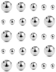 vsnnsns 16g replacement balls 316l surgical steel externally threaded piercing balls for nipple tongue belly rings lip septum rings barbell cartilage tragus earrings piercing jewelry balls 16 gauge