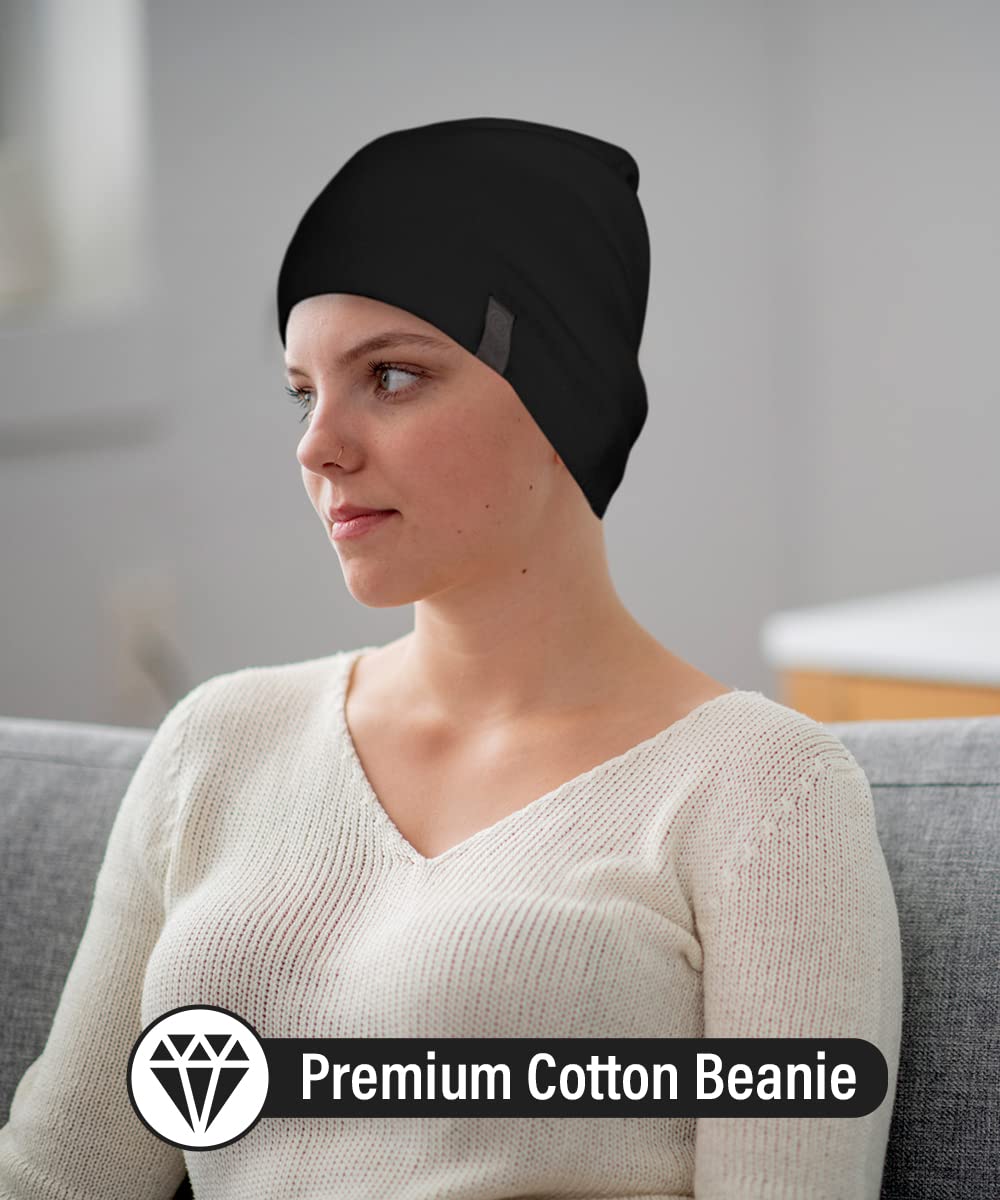 Revony Chemo Beanie Cap - Soft and Skin Friendly - 100% Cotton Blue Denim