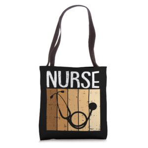 nurse stethoscope black history month blm melanin rn nursing tote bag