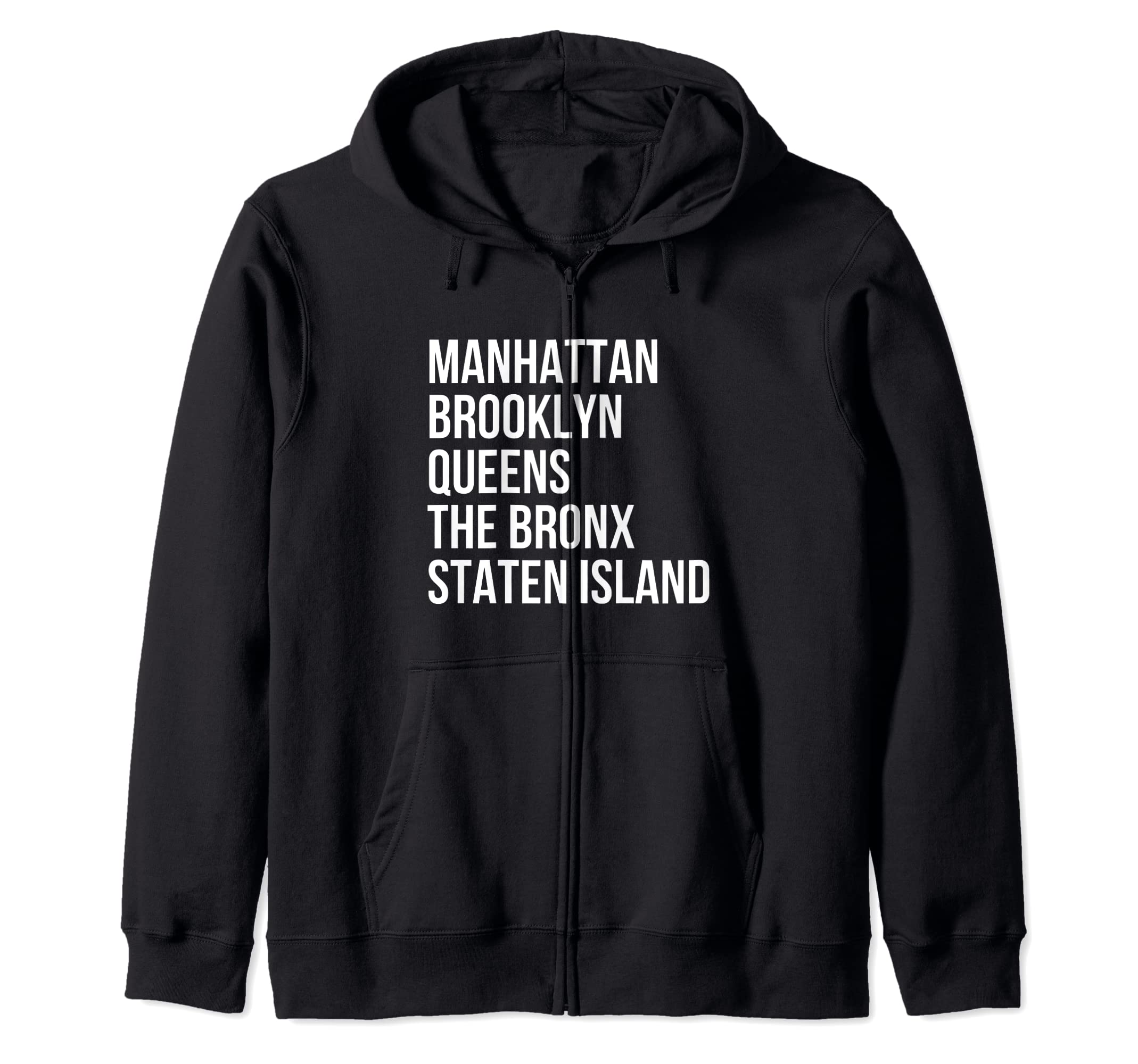 Manhattan, Brooklyn, New York City Five Boroughs NYC Zip Hoodie