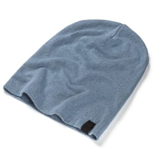 revony chemo beanie cap - soft and skin friendly - 100% cotton blue denim