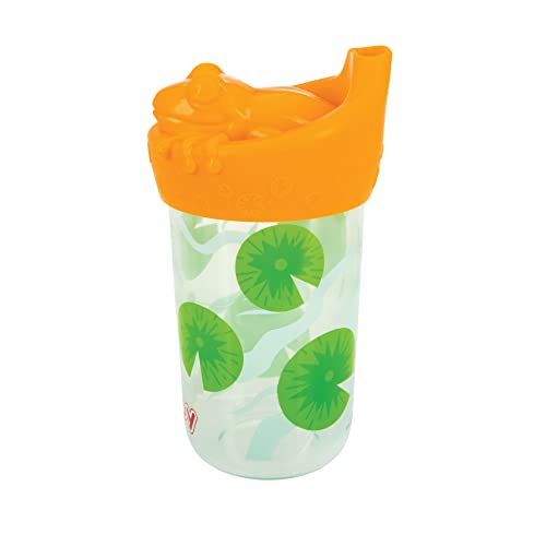 Nuby No Spill 3D Character Sippy Cup with Soft Touch Flo Silicone Top, 12 Ounce, Frog