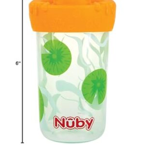 Nuby No Spill 3D Character Sippy Cup with Soft Touch Flo Silicone Top, 12 Ounce, Frog