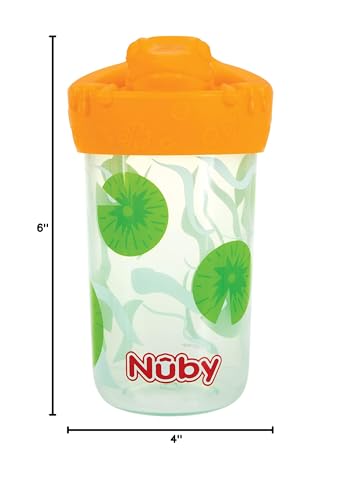 Nuby No Spill 3D Character Sippy Cup with Soft Touch Flo Silicone Top, 12 Ounce, Frog