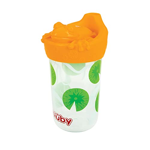 Nuby No Spill 3D Character Sippy Cup with Soft Touch Flo Silicone Top, 12 Ounce, Frog