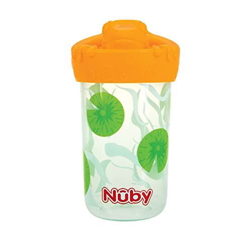 Nuby No Spill 3D Character Sippy Cup with Soft Touch Flo Silicone Top, 12 Ounce, Frog