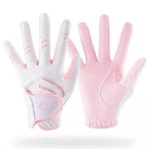 cinghi lusso children's golf gloves, leather elastic fabric golf gloves for boys and girls, soft, breathable and wear-resistant, a pair of left and right golf gloves - s/m/l