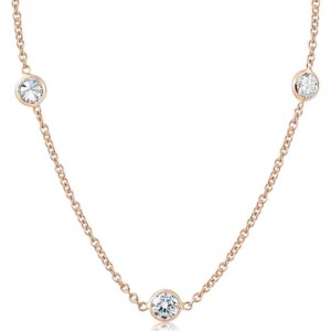 2 ct diamonds by the yard necklace 14k rose gold lab grown diamond