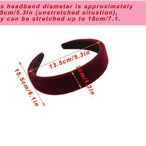 wifreo Velvet Wide Headbands for Women Soft Headbands Headbands for Women Girls Fashion No Slip Headband for Women Hairbands Hair Accessories