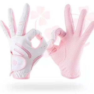 CINGHI LUSSO Children's Golf Gloves, Leather Elastic Fabric Golf Gloves for Boys and Girls, Soft, Breathable and Wear-resistant, A Pair of Left and Right Golf Gloves - S/M/L