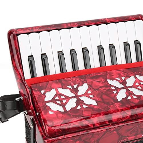 BTER Piano Accordion, 8 Bass 22-Key Exquisite Ergonomically Designed Accordions with Cleaning Cloth and Strap, Sensitive Button Playing Musical Instruments Gift for Children Beginners Adults