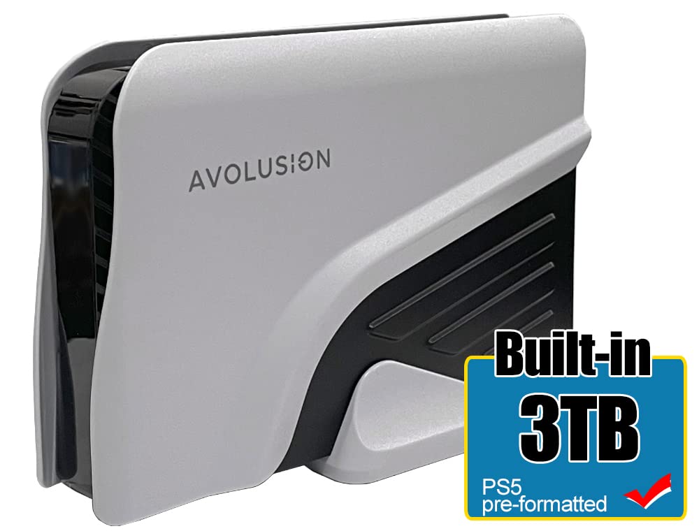 Avolusion PRO-Z Series 3TB USB 3.0 External Gaming Hard Drive for PS5 Game Console (White) - 2 Year Warranty