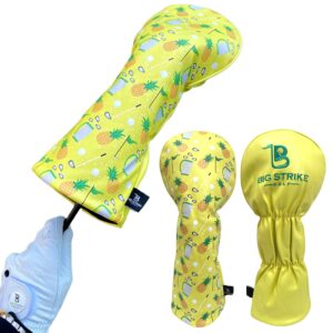 big strike golf club cover - synthetic leather headcover - soft velvet lining - golf head covers for driver - unique golf club head covers - golf accessories for men and woman