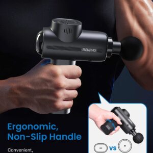 RENPHO Active Massage Gun Deep Tissue, Percussion Handheld Muscle Massager Gun for Body Neck Pain Relief, Electric Mini Back Massager for Athletes Men Women, FSA HSA Eligible