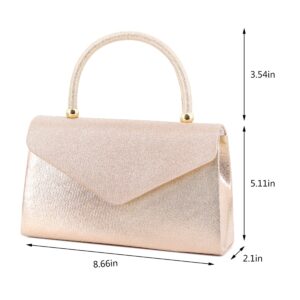 Naimo Shiny Glitter Evening Clutch Bag Top Handle Satin Handbag Crossbody Shoulder Bag Wedding Party Bride Purse