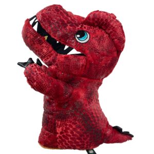 dinofactory T-Rex Golf Head Cover Dinosaur 3 Wood Headcover Hybrid Headcover (Ruby)