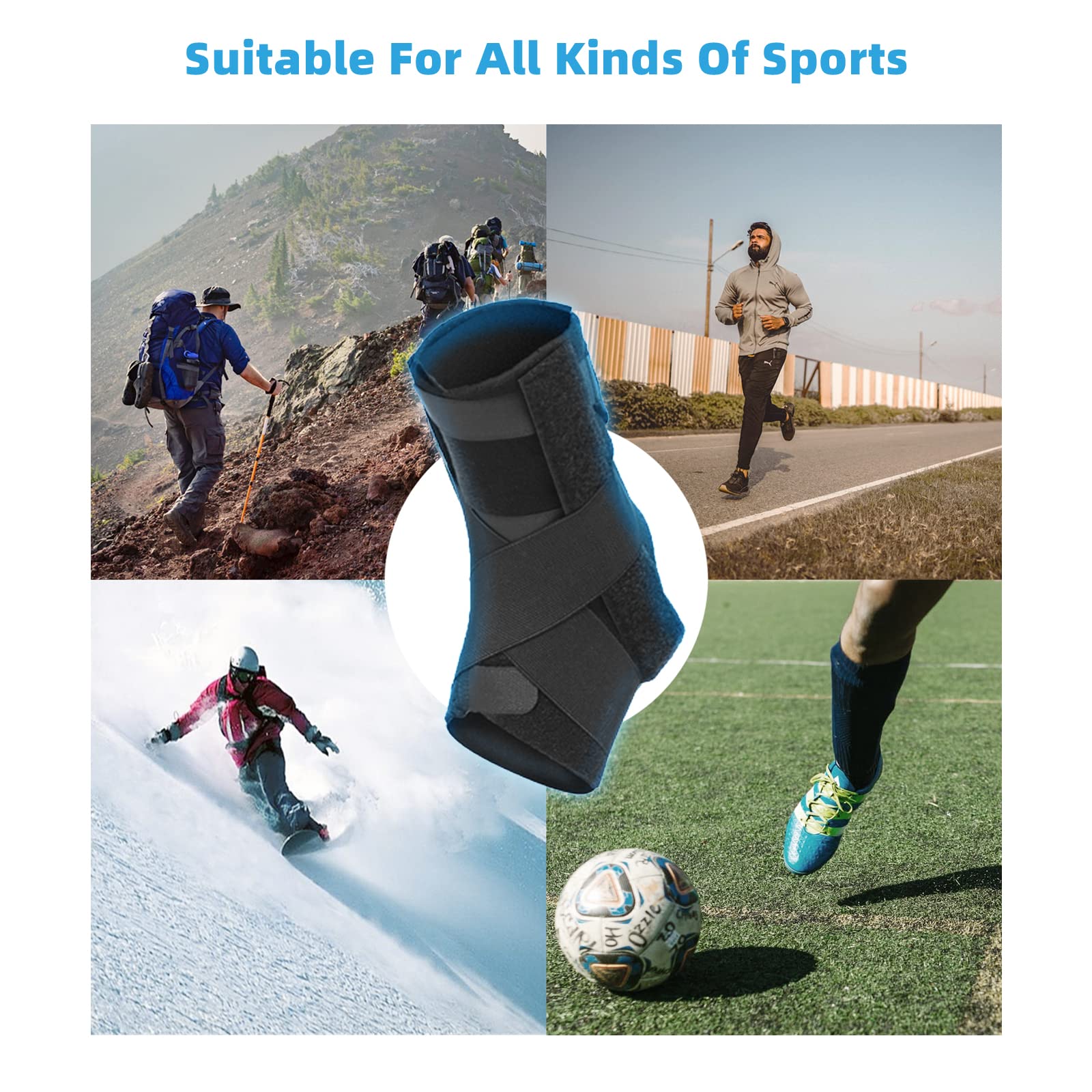 Solmyr Ankle Support Brace, Adjustable Breathable Ankle Brace for Sprained Ankle, Sports Injuries, Elastic and Comfortable Ankle Stabilizer for Women and Men (L/XL)