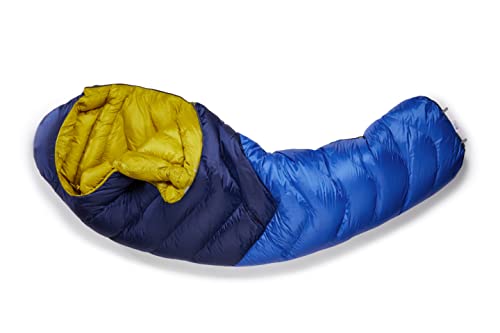 Rab Neutrino 600 Down Insulated Lightweight Mummy Sleeping Bag for Climbing and Mountaineering - Nightfall Blue - 10 Degree, Long, Left Zip