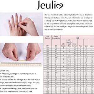 Jeulia Sterling Silver Band for Women Heart Shape Two Tone Angel Wing Fingerprint Inlay Rings Couples Wedding Engagement Promise Jewelry with Gifts Box (Angel Wing, 10)