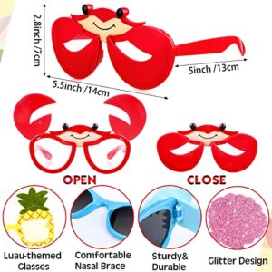 12 Pairs Luau Party Sunglasses Beach Funny Hawaiian Sunglasses Tropical Beach Party Favors Sunglasses(Cute Style)