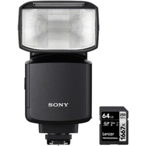 sony hvl-f60rm2 compact wireless radio flash bundle with lexar professional sdhc/sdxc 1667x uhs-ii 64gb memory card