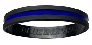 blue inspired thin blue line bracelet and prayer card | back the blue, pro law enforcement | navy blue | husband/wife, men/women