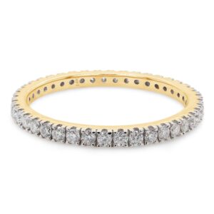 savearth diamonds 1/2 ct. t.w lab created moissanite diamond full eternity stackable wedding band ring in 14k solid yellow gold jewelry for women (vvs1 clarity, 0.50 cttw)-7