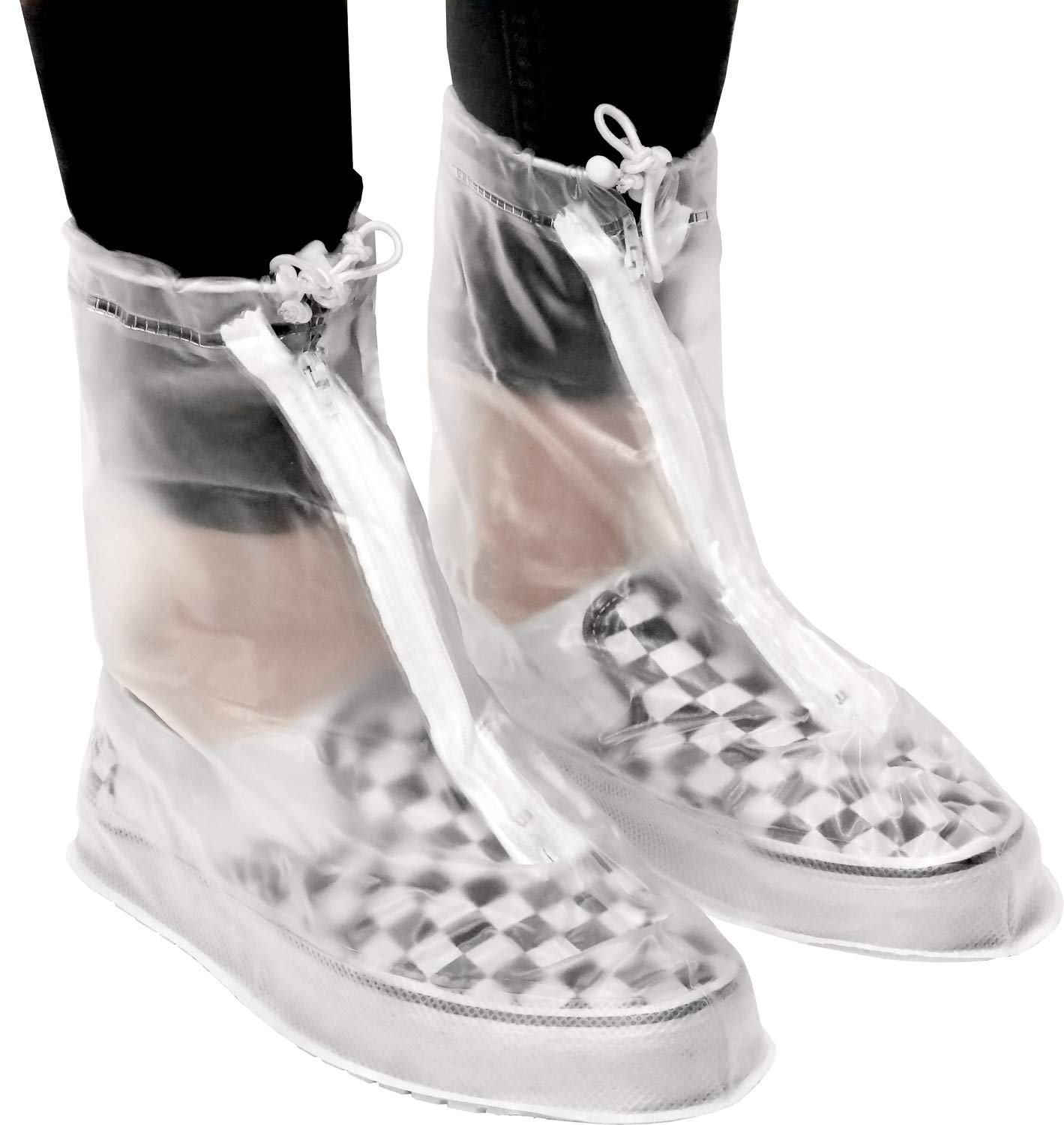 Rain Shoe Covers | Waterproof Shoe Covers for Men Women | Reusable Galoshes Overshoes (Clear, XX-Large)