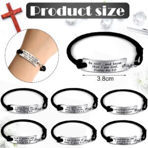 Sureio 30 Pcs Christian Engraved Ornament Jewelry Gift Christian Jewelry Inspirational Jewelry Christian Bracelets Bible Bracelets