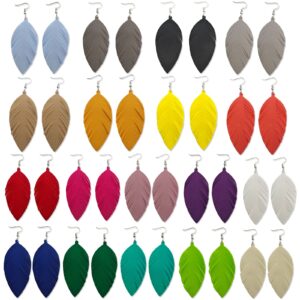 leather earrings for women dangle large soft leather handmade fringe feather lightweight tear drop earrings for women jewelry gift