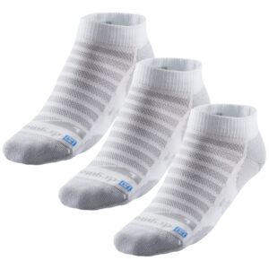 R-Gear Drymax Low Cut Running Socks For Men and Women, Medium Cushion | Breathable, Moisture Control & Anti Blister | M, White, 3 Pack