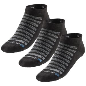 R-Gear Drymax Low Cut Running Socks For Men and Women, Medium Cushion | Breathable, Moisture Control & Anti Blister | L, Black, 3 Pack