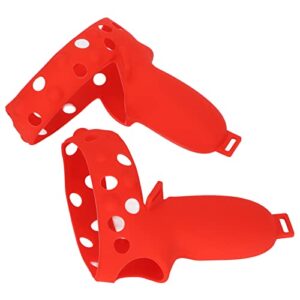 Crisist VR Joystick, VR Controller Handle Silicone Antislip Adjustable Washable Comfortable with Strap for Quest 2(red)